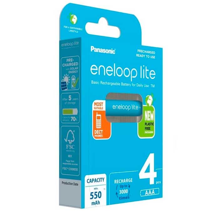 Pack 4 pilas AAA Eneloop Lite recargables - E2 Tienda Audiovisual
